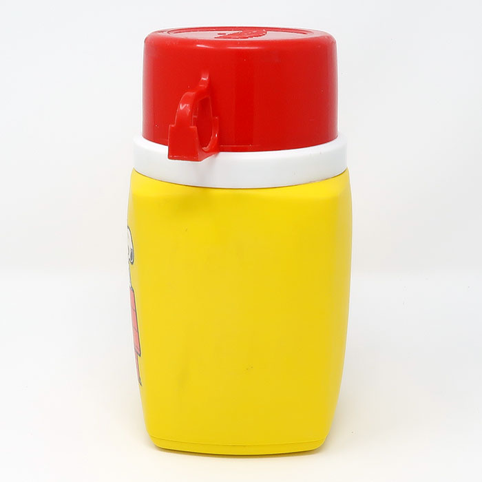 Snoopy, Charlie Brown and Woodstock eating Lunch Yellow Plastic Thermos ...