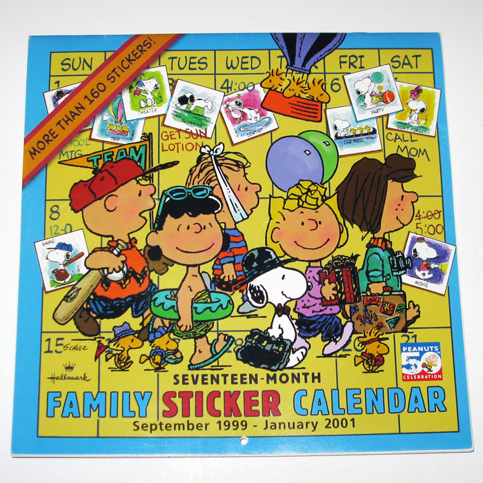 Peanuts Sticker Family Calendar - 1999-2001 - ShopCollectPeanuts.com