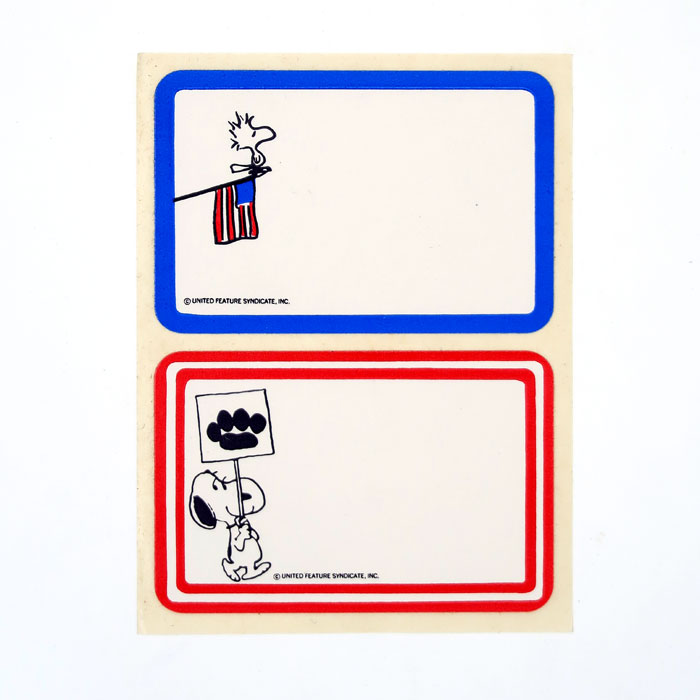 Snoopy Sign and Woodstock Flag Name Tags - ShopCollectPeanuts.com
