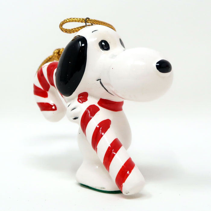 Snoopy with Candy Cane Christmas Ornament - ShopCollectPeanuts.com