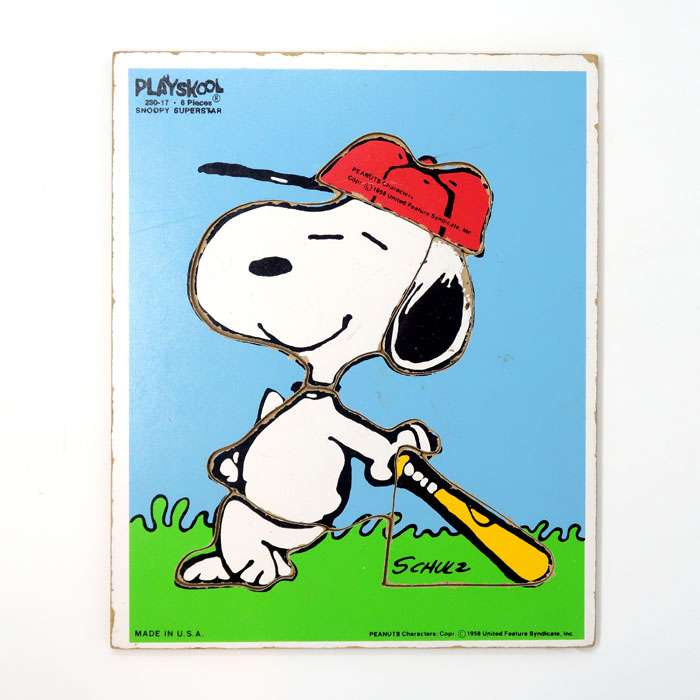 Snoopy Baseball Wooden Tray Puzzle - ShopCollectPeanuts.com