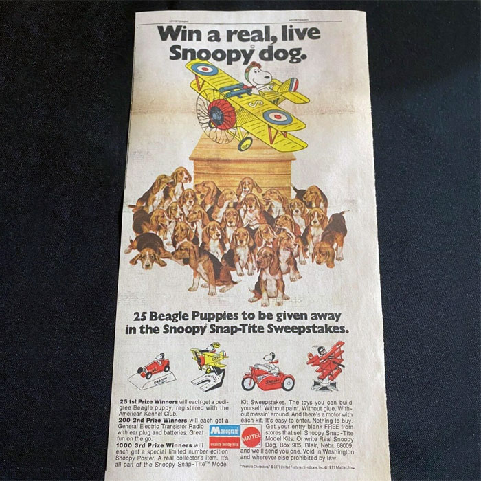 Snoopy Snap-tite Advertisement - CollectPeanuts.com