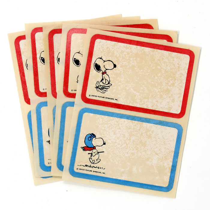Snoopy Dancing and Flying Ace Pilot Name Tags - ShopCollectPeanuts.com