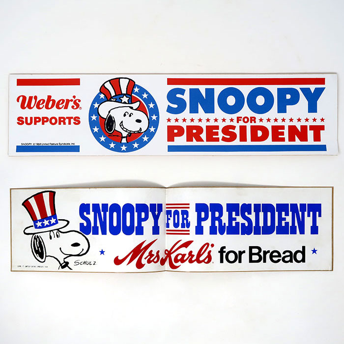 Find of the Week - Snoopy for President Bumper Stickers from Interstate ...